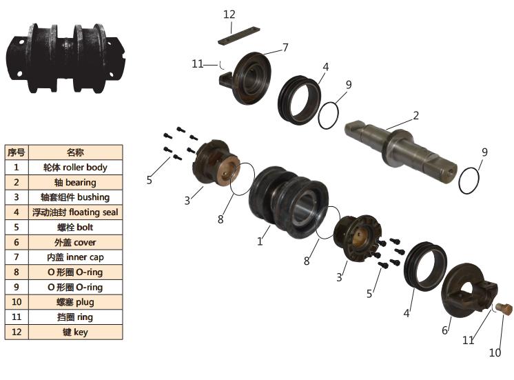 Bauer BG28 Track Roller for Piling Rig